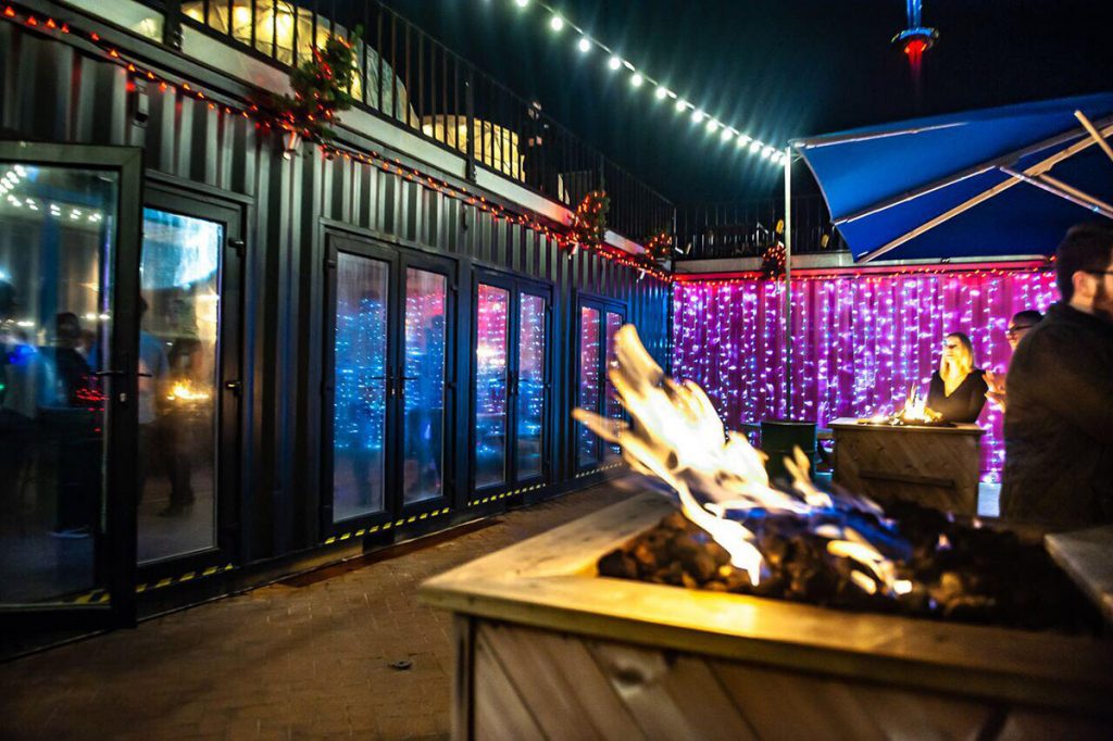 Brighton Music Hall Shipping Container Dance & Dining Areas
