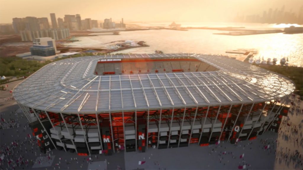 Mobile Football Stadium built using Recycled Shipping Containers